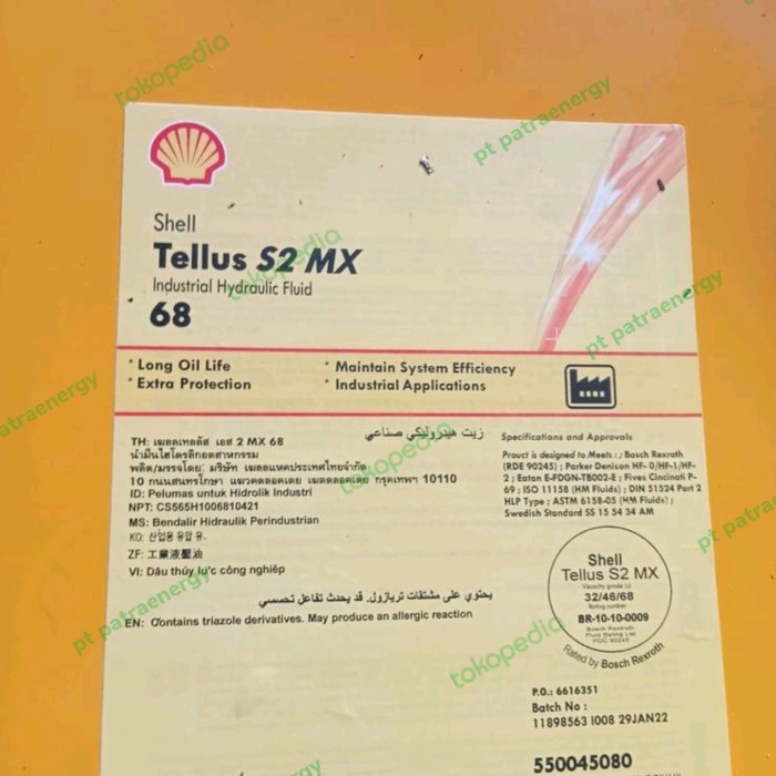 Jual [New] Oli Hidrolik Shell Tellus S2 Mx 68 Bisa Sameday | Shopee ...