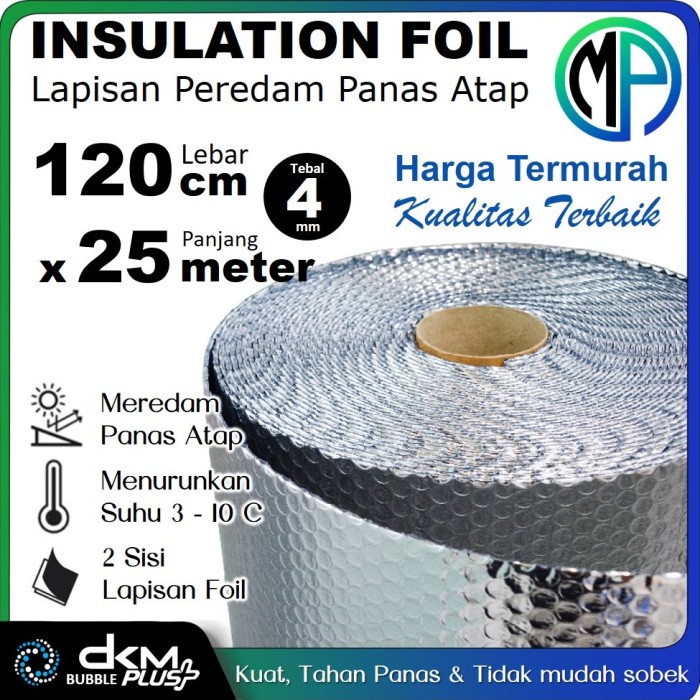 Jual Bubble Alumunium Foil 120Cm X 25M Insulation Foil Peredam Panas ...
