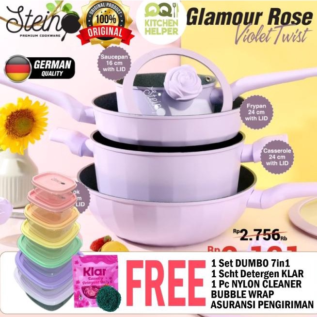 Jual Steincookware Stein Panci Glamour Rose Full Set 4In1 Original ...