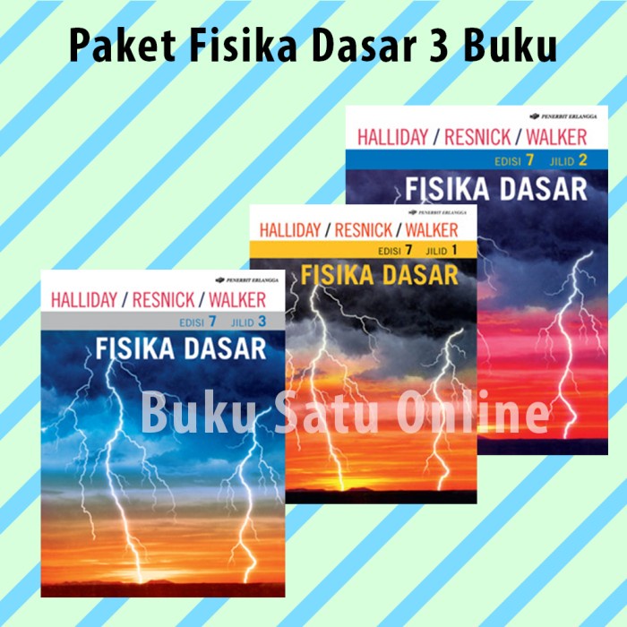 Jual Paket Fisika Dasar Edisi 7 Jilid 1 2 3 Halliday - Erlangga ORIGINAL | Shopee Indonesia