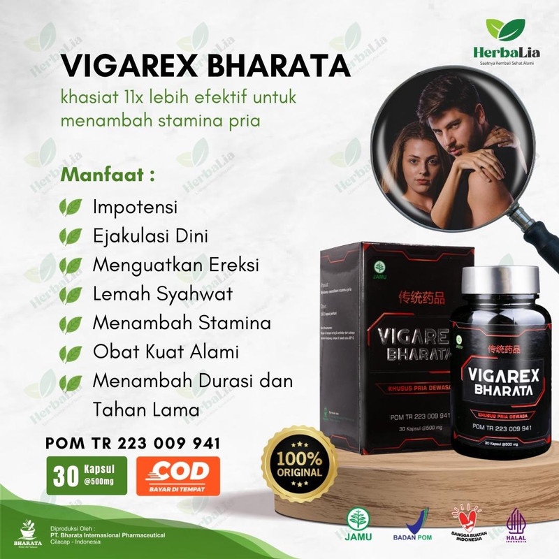Jual Obat Herbal lmp0tensI lemah Pria Bharata Vigarex | Shopee Indonesia