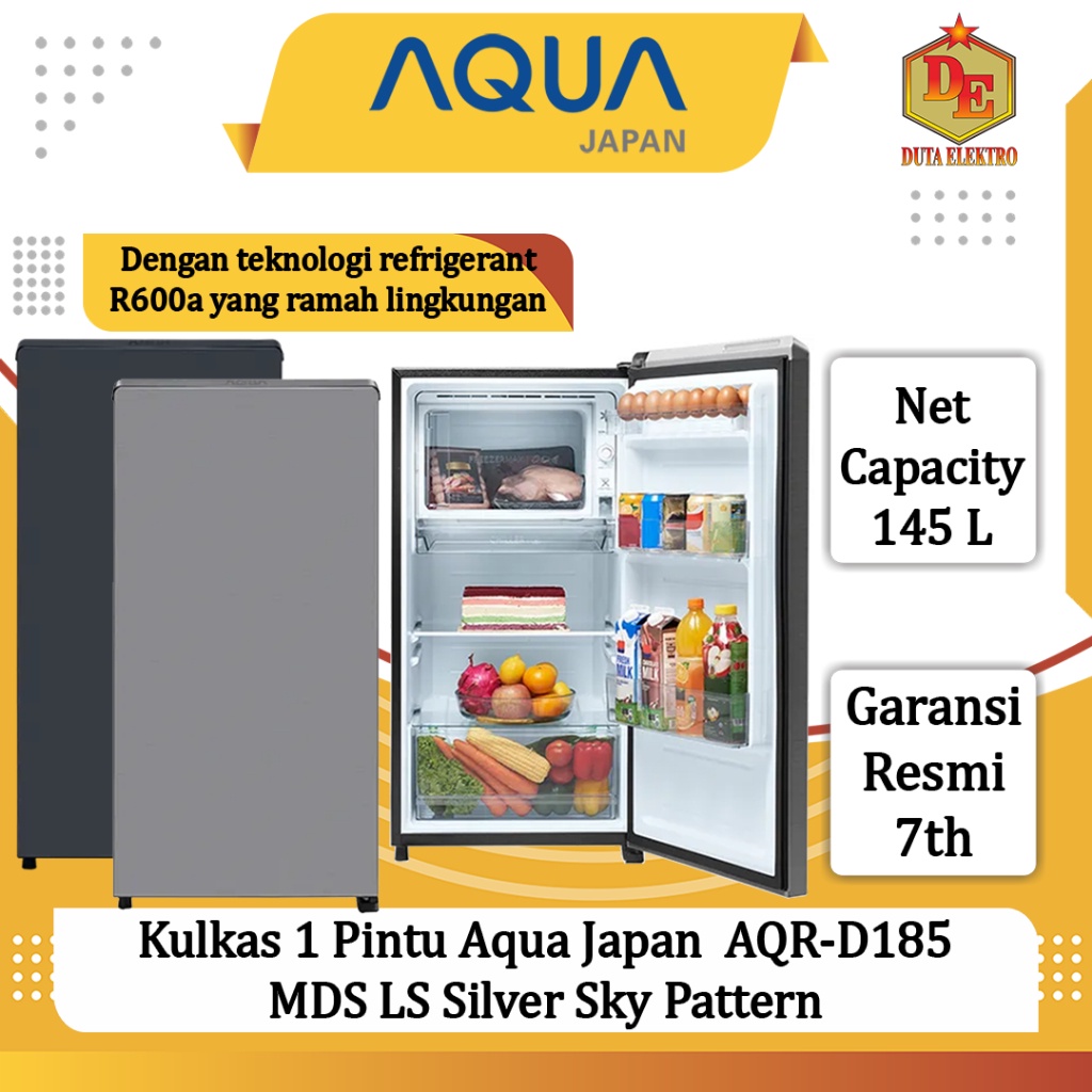 Jual Kulkas 1 Pintu Aqua Japan AQR D 185 MDS LS Silver Sky Pattern ...