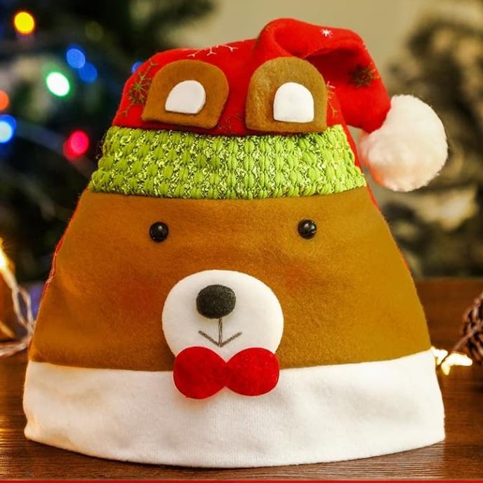 Jual Christmas Santa Hat Reindeer Hat Snowman Hat Topi Natal Anak Santa ...