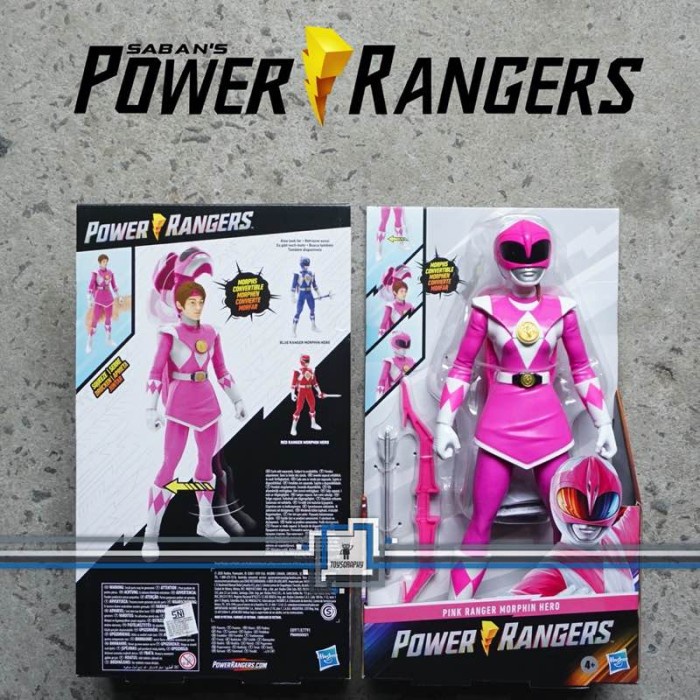 Jual 【COD】 Power Rangers Mighty Morphin Pink Ranger Morphin Hero Flip ...