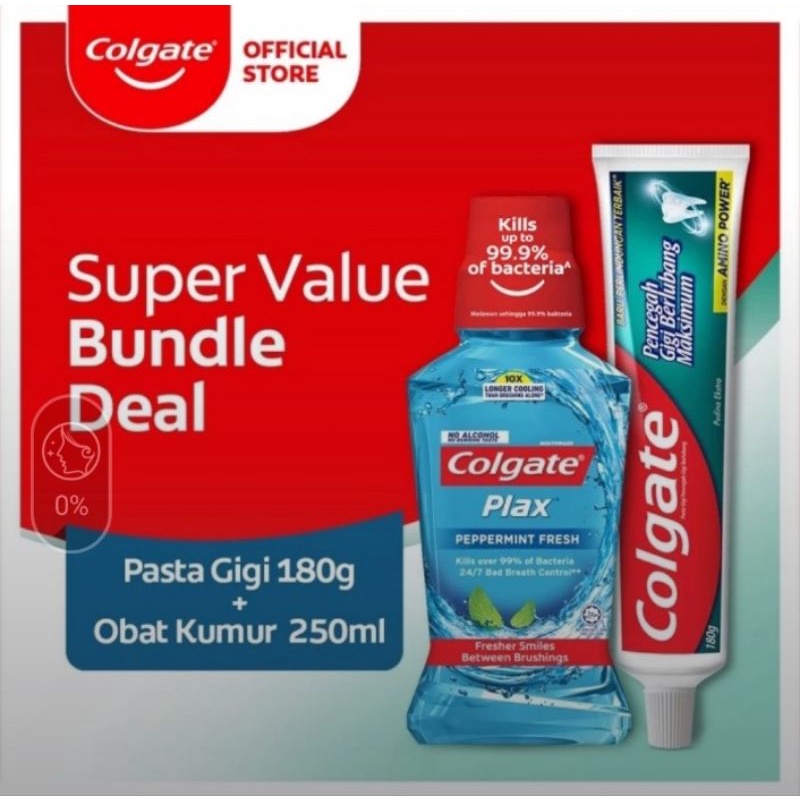 Jual Colgate Fresh Cool Mint Toothpaste 180 gr & Colgate Plax ...