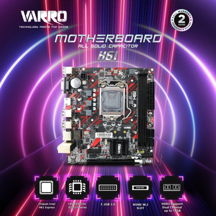 Jual Motherboard Varro H61V-R3 Intel Socket 1155 | Shopee Indonesia