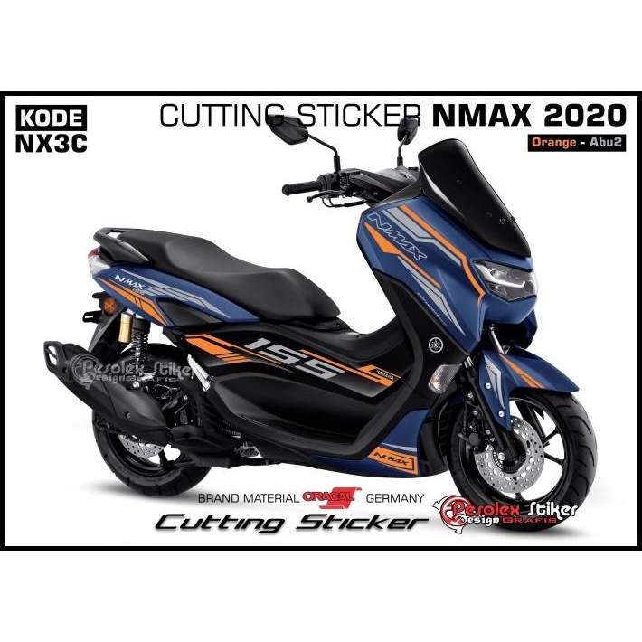 Jual HOT DEAL CUTTING STICKER YAMAHA NMAX 2020 MATE BLUE - ORANGE ABU ...