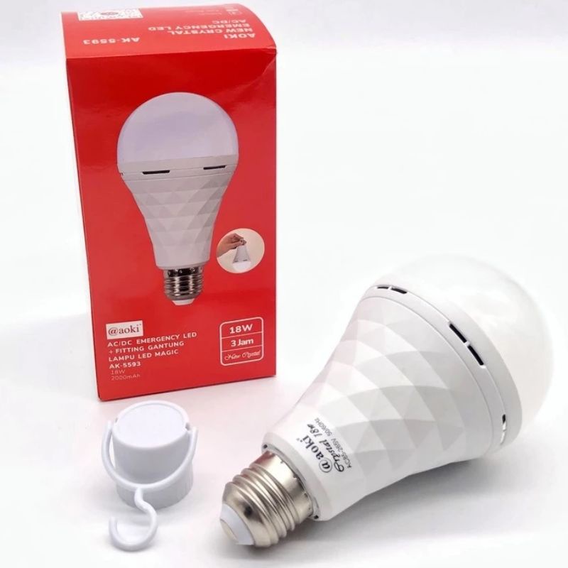 Jual BOHLAM EMERGENCY 18W AC/DC AOKI AK-5593 • OTOMATIS MENYALA SAAT MATI LAMPU | Shopee Indonesia