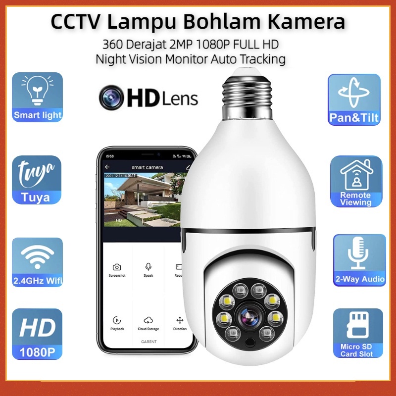 Jual Cctv Lampu Bohlam Kamera Lampu Cctv Ip Camera Wireless Wifi 360 ...