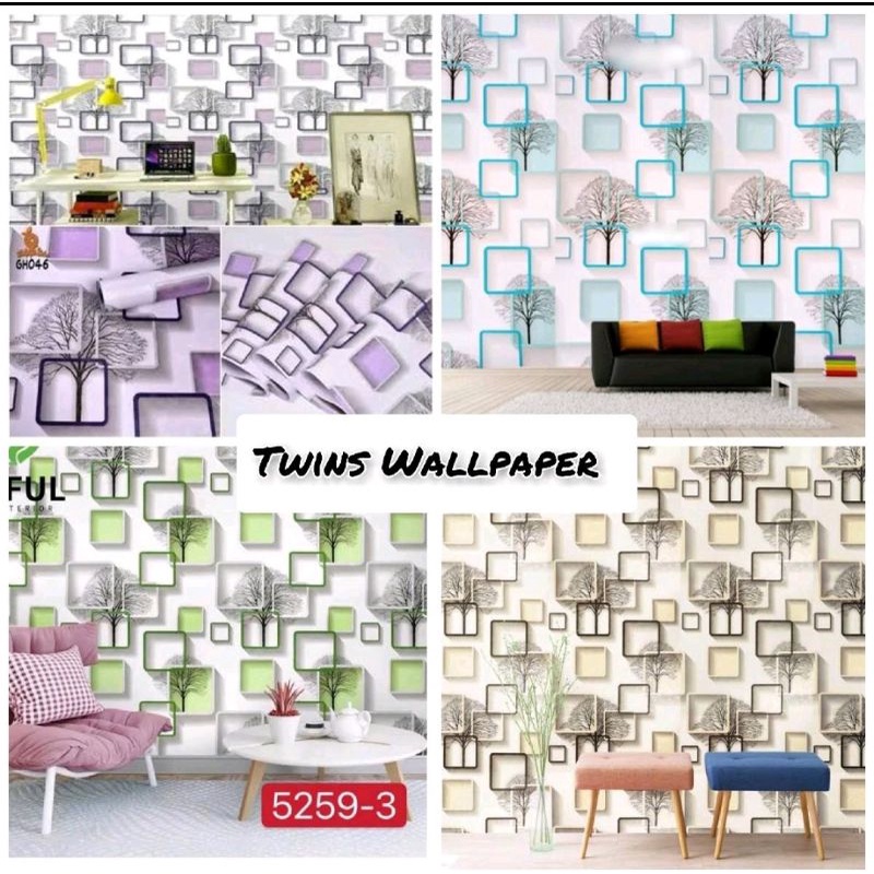 Jual Wallpaper dinding 3D kotak, ukuran 10m x 45cm | Shopee Indonesia