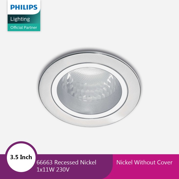 Jual Philips Recessed Downlight Nickel 66663 1x11W 230V | Shopee Indonesia