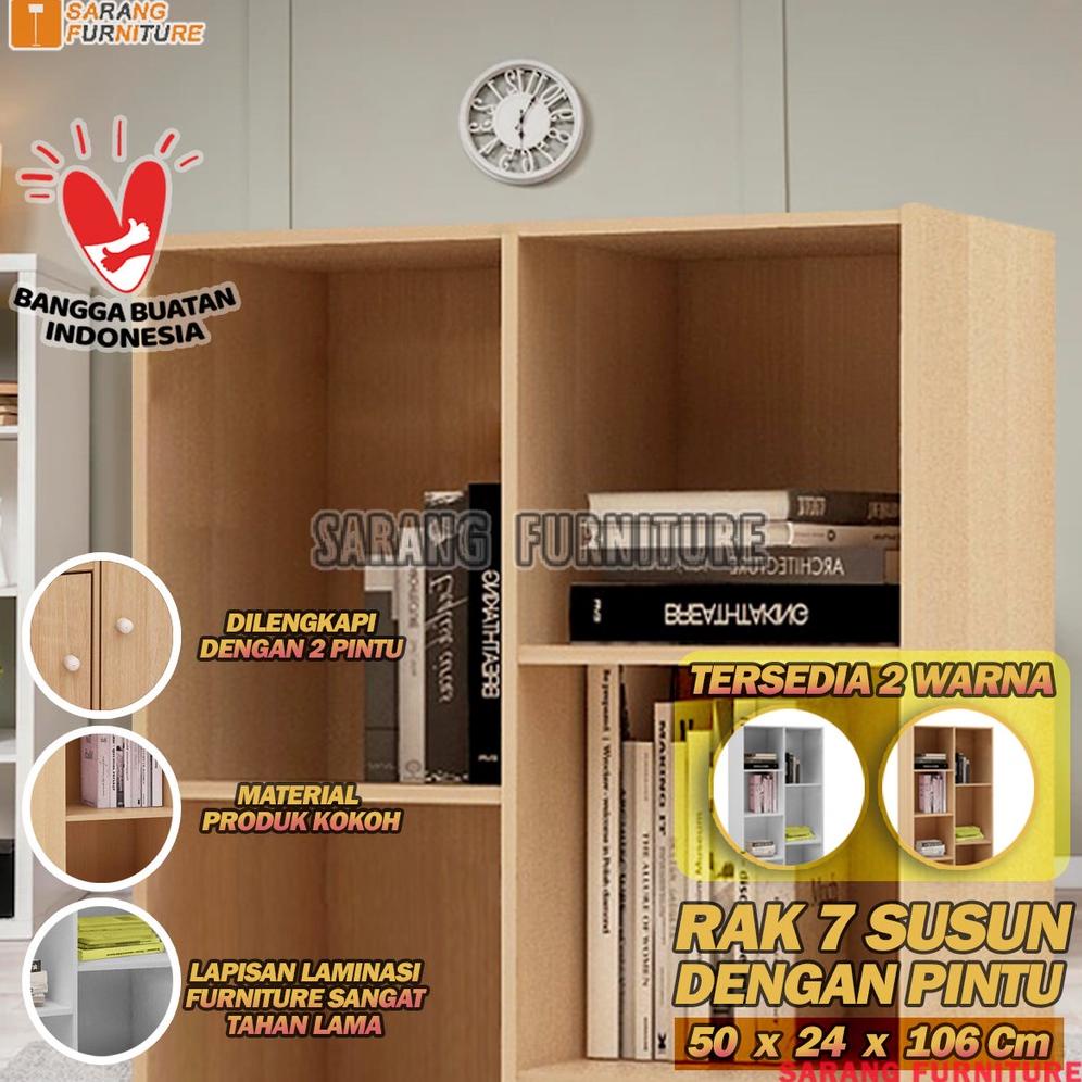 Jual RSG 7 SUSUN DENGAN PINTU RAK BUKU MINIMALIS RAK BUKU 7 SUSUN ...
