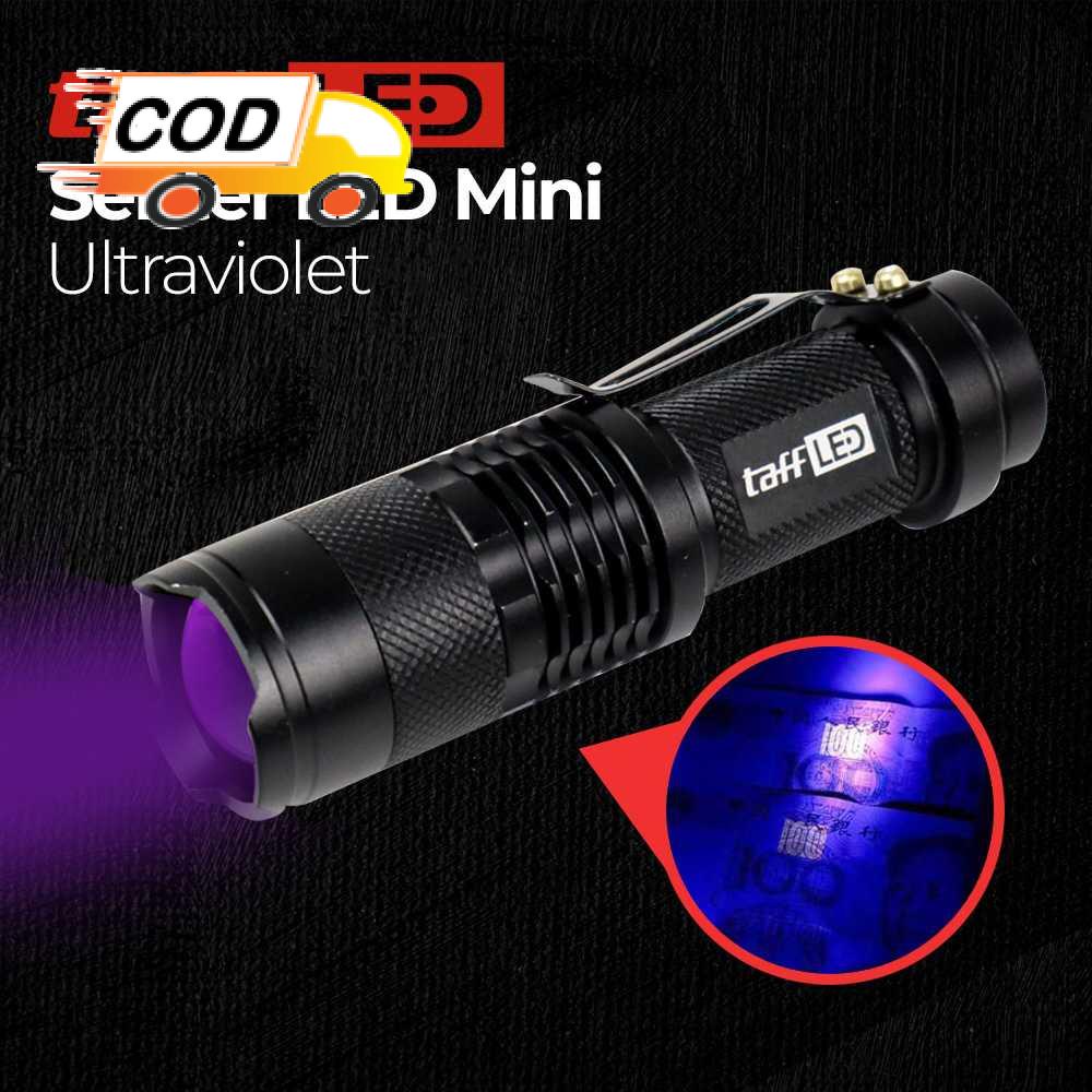 Jual Senter LED Ultraviolet UV 395nm Mini + Baterai Cas + Charger + Box Bisa Cek Uang Tambang ...