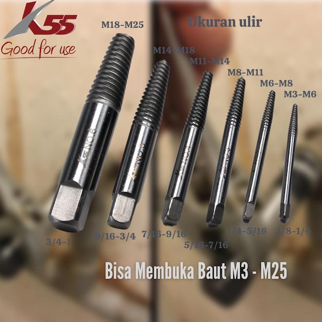 Jual Special Pembuka Baut Drat Kran Rusak Patah Set 6pcs Bolt Pipe ...