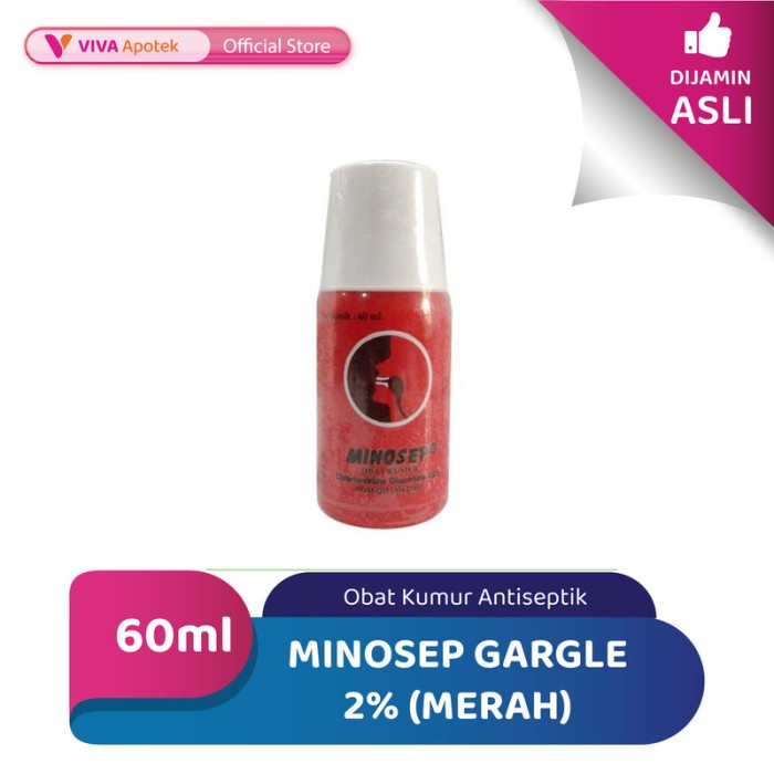 Jual Minosep Gargle 2% (Merah) Obat Kumur Antiseptik (60 ml) | Shopee ...