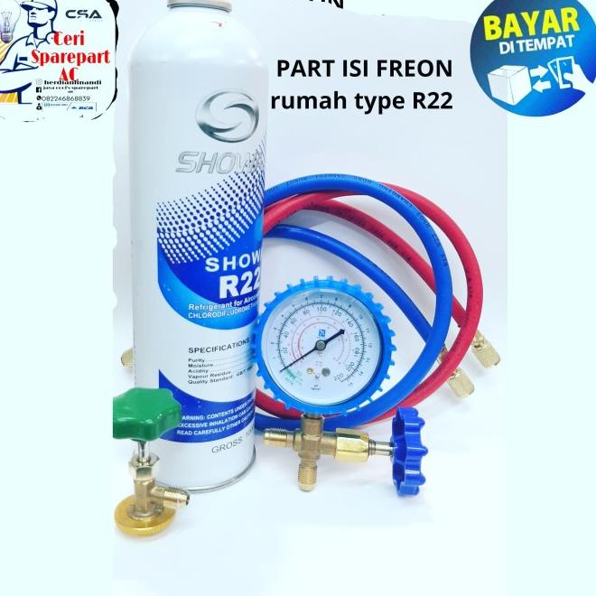 Jual Paket Isi Freon Ac R22 Kaleng Manifold Selang Kran | Shopee Indonesia