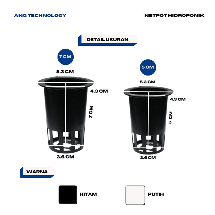 Jual Murah Netpot Hidroponik ANG Jaring Tinggi 5 cm & 7 cm Net Pot Pot ...