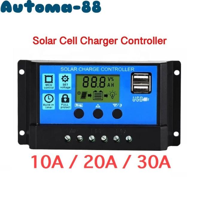 Jual Solar Charge Controller PWM 10A 20A 30A12V 24V Cell Surya | Shopee ...