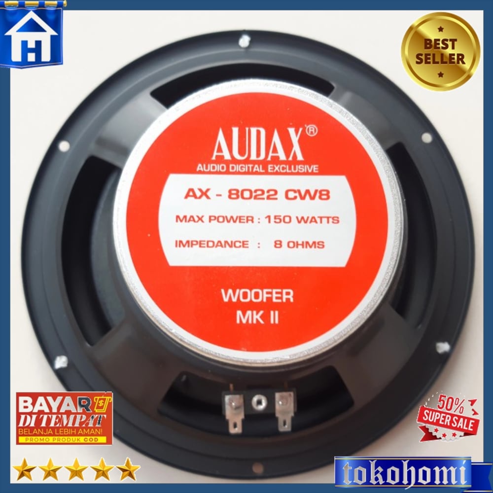 Jual Audax 8022 Speaker 8 Inch Woofer Audax Ax 8022 Cw8 150Watt | Shopee Indonesia