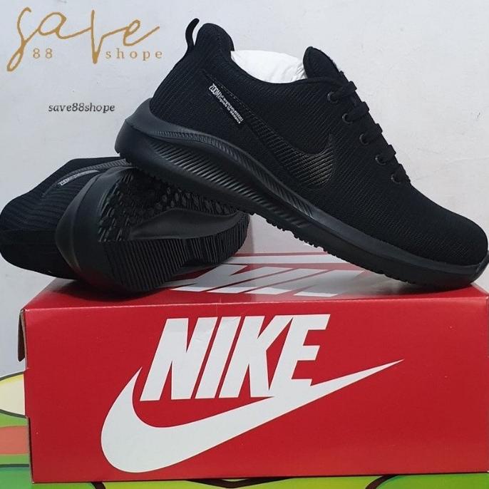 Jual Sepatu Sneakers Kets Sekolah Olahraga Hitam Polos Full Black Pria ...
