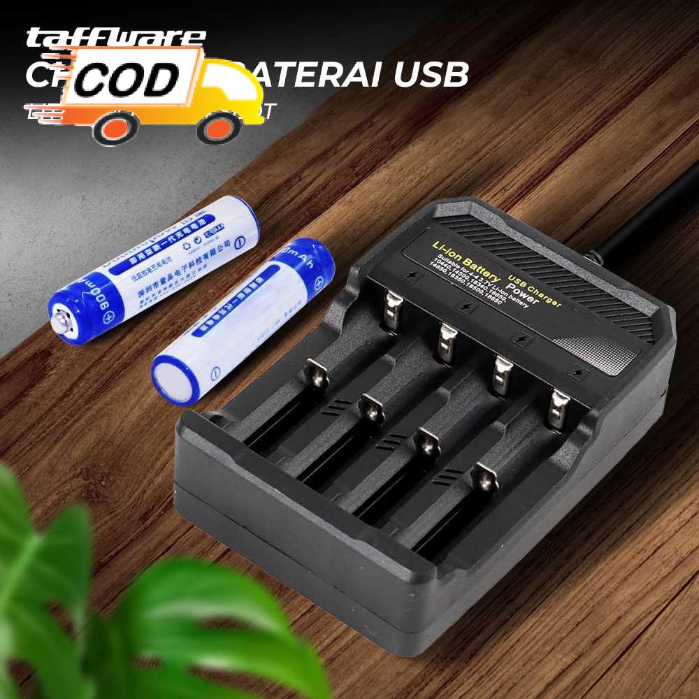 Jual Charger Baterai USB Lithium 18650 14500 16340 18500 4 Slot Fast ...