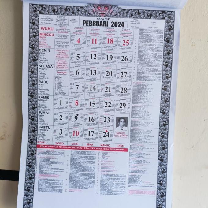 Jual Buruan serbu] kalender 2024 dinding Caka saka Bali Nasional ...