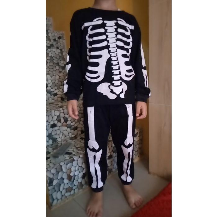 Jual Trendy Setelan Baju kostum anak tengkorak /Tulang Stelan baju ...