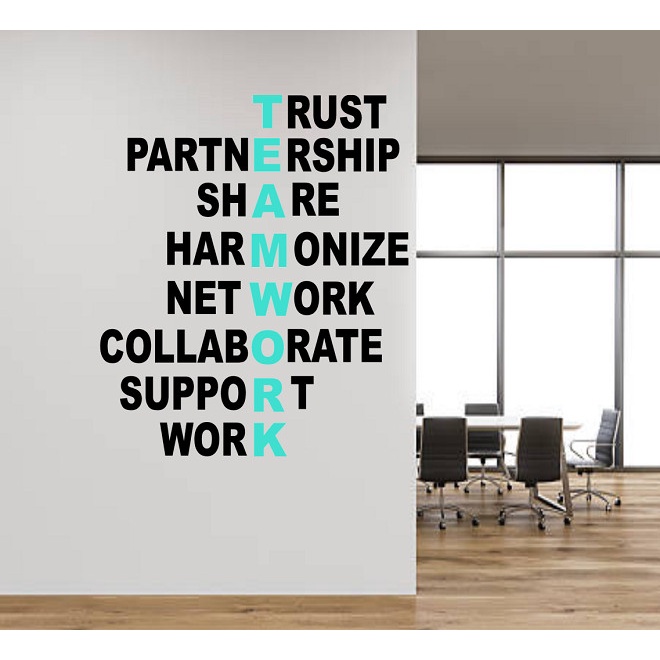 Jual Stiker Unik Dinding Kantor Rumah Kaca Office Wall Sticker Teamwork ...
