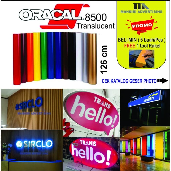 Jual Stiker Warna - Oracal 8500 Translucent | Shopee Indonesia