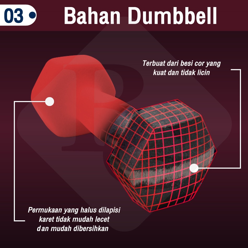 Jual Bg Sport Dumbbell Gym Barbel Alat Angkat Beban Rubberized Cast ...