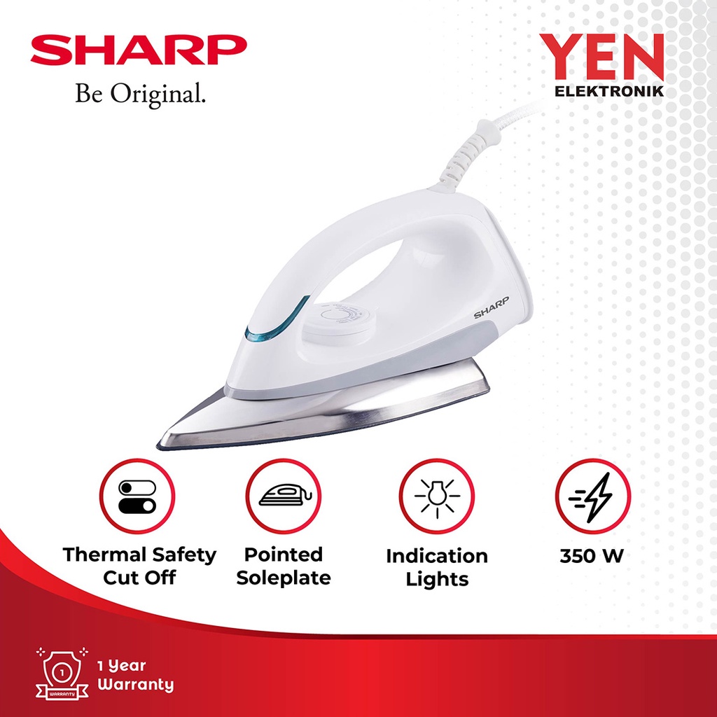 Jual Sharp Electric Iron EI-N10-WH White 350 Watt | Shopee Indonesia