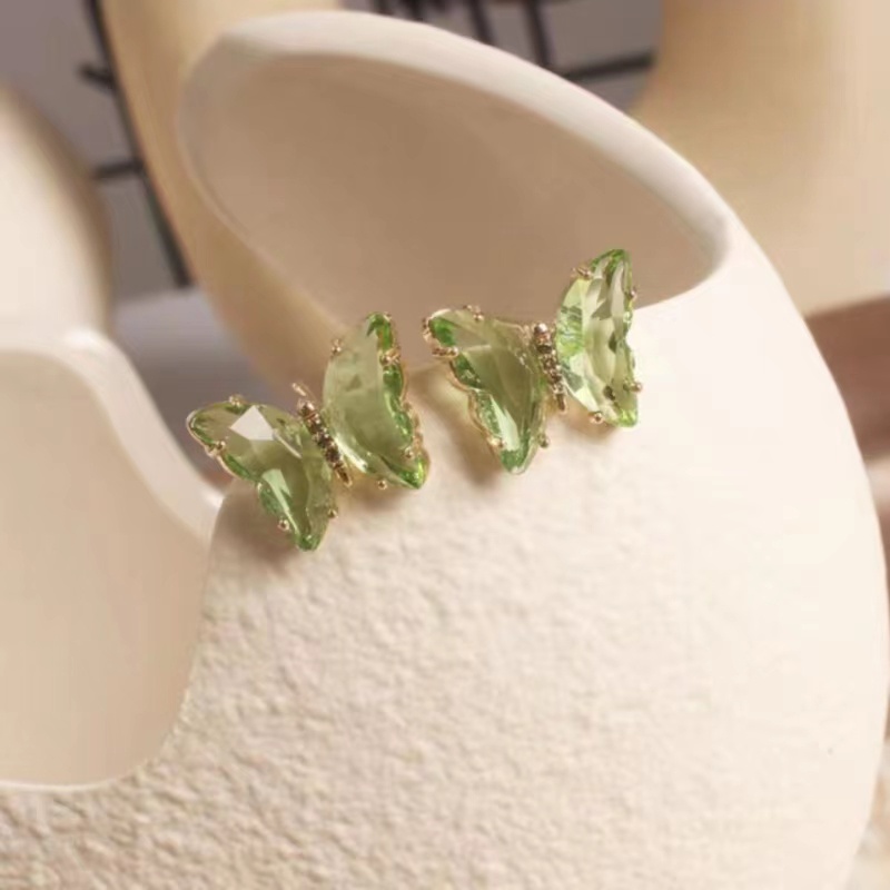 Jual Anting Kristal Lucu Transparan Berwarna Kupu-Kupu / Aksesoris ...