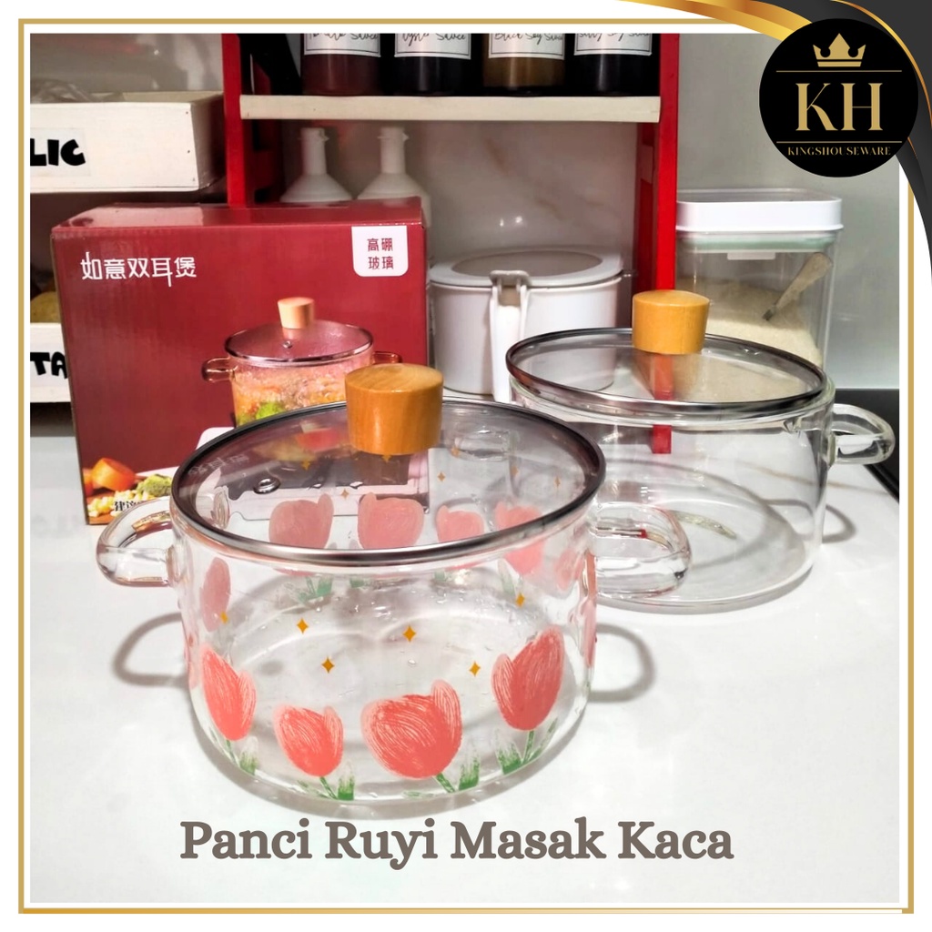 Jual Kh- Pot Panci Ruyi Masak Kaca Bening Tahan Suhu Panas Panci kaca ...