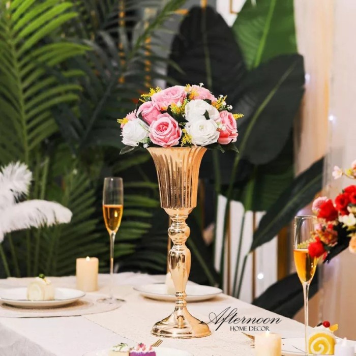 Jual Vas Bunga - Vas Bunga Luxury Golden Metal Trumpet Flower Vase ...