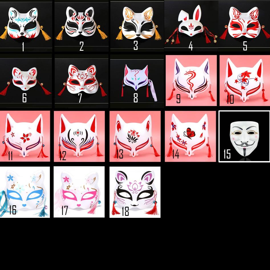Jual Best! ** eng Anime Jepang Rubah Kitsune Purple Eyes Fox Half Mask ...