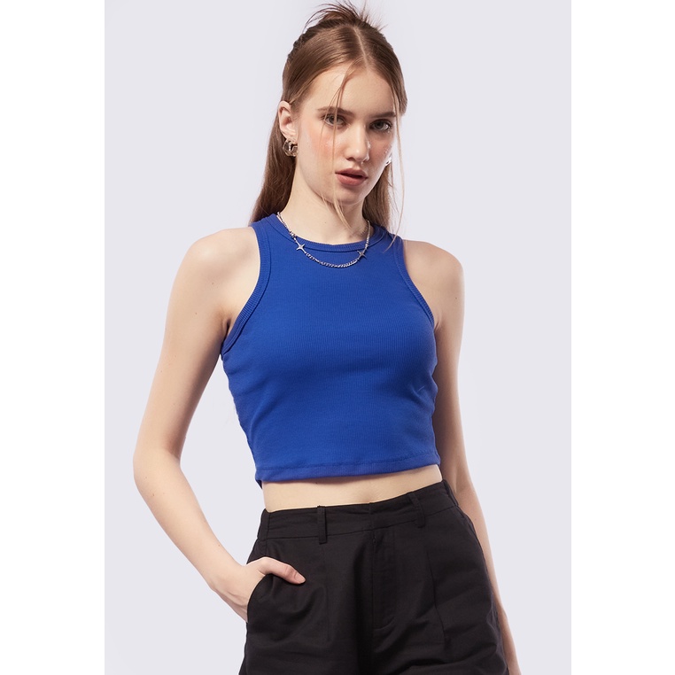 Jual COLORBOX Basic Ribbed Tank Top Blue | Shopee Indonesia