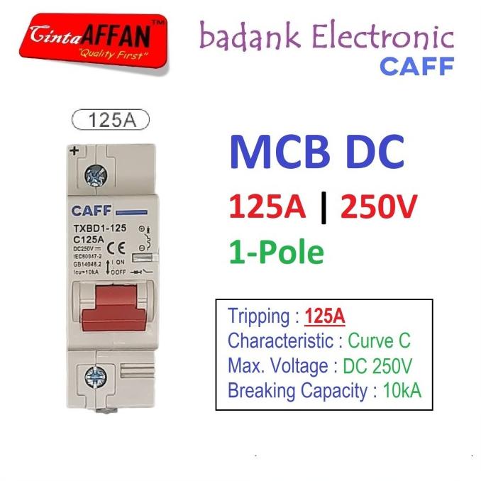 Jual MCB DC C125 125A 250V 1P Circuit Breaker Solar PV Panel Surya PLTS ...