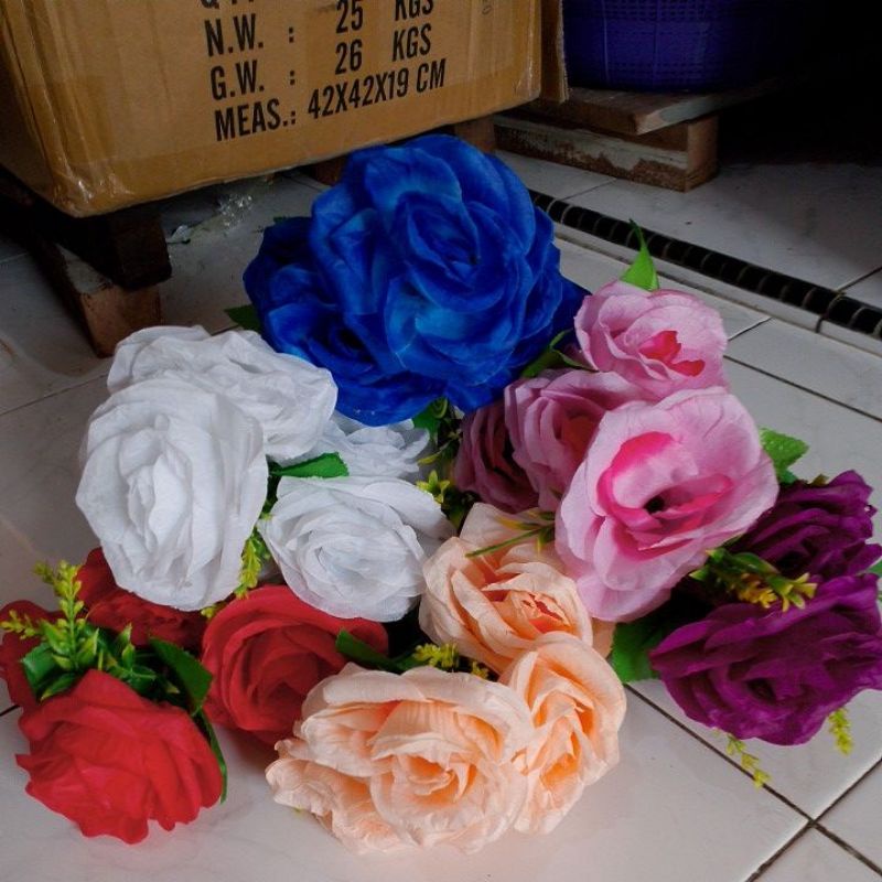 Jual Bunga Artifisial/bunga palsu/mawar palsu k5 | Shopee Indonesia