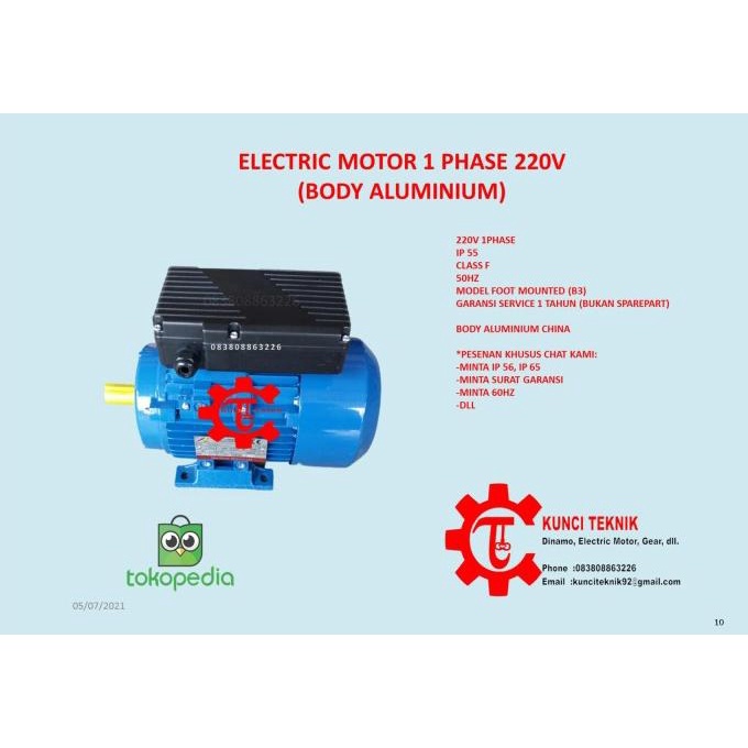 Jual 7,5 Hp 5.5 Kw 1 Phase 4 Pole Elektro Motor/Dinamo/Motor Induksi B3 | Shopee Indonesia