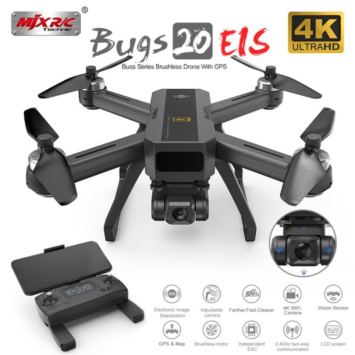 Jual Drone Mjx Bugs 20 B20 Eis Camera 4K Wifi 5G Optical Flow Rtf ...