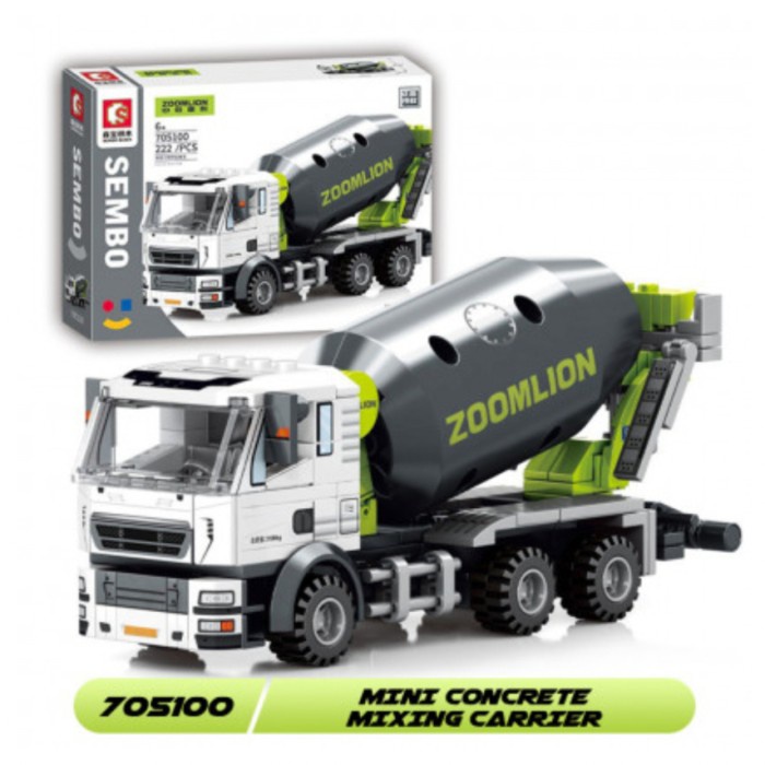 Jual Sembo Block Zoomlion Mixer Truck Mobil Molen 705100 222 pcs Brick ...
