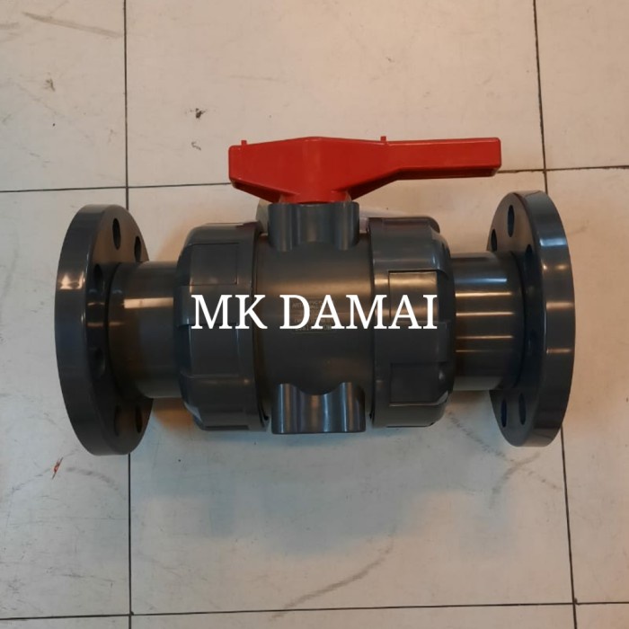 Jual COD Ball Valve Pvc Jis 10K 1 1/2Inch / True Union Ball Upvc Flange ...