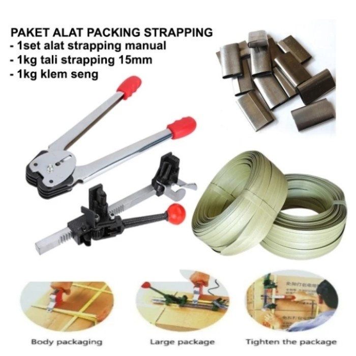 Jual [Ori] Paket Alat Packing Manual Straping Clamp / Poly Straping ...