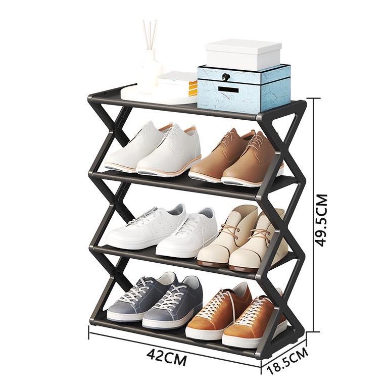 Jual Rak sepatu rakitan empat susun/Rak sepatu sederhana/Rak sepatu ...