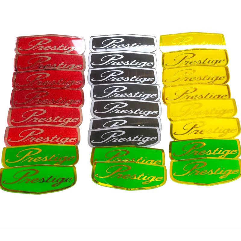 Jual logo emblem prestige (hitam silver) harga 2pc kiri dan kanan ...