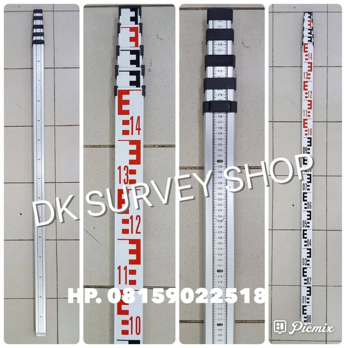 Jual RAMBU MISTAR BAK UKUR 7M/7 METER/ LEVELLING/ALUMINIUM STAFF 7 M ...
