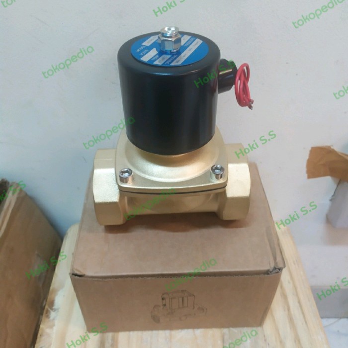 Jual Baru Solenoid Valve Kuningan Drat 11/4 Inch Normal Close 220 V / 24 Dc Terbaru | Shopee ...