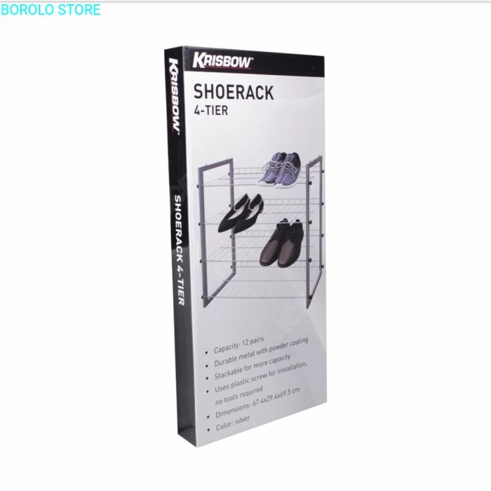 Jual Termurah Krisbow Rack Sepatu 4 Tingkat - Silver - Ori Ace Hardware ...