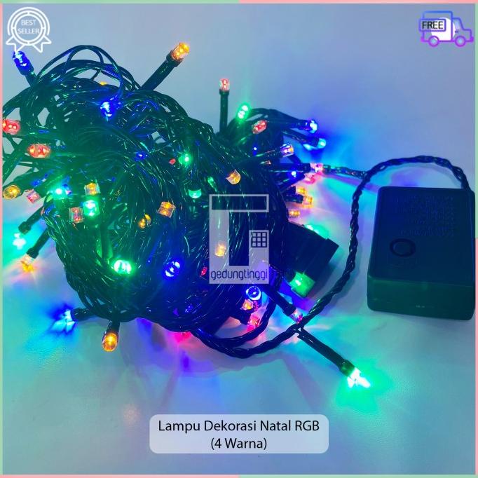 Jual lampu natal led biru - 10 Meter, 4 Warna (RGB) | Shopee Indonesia