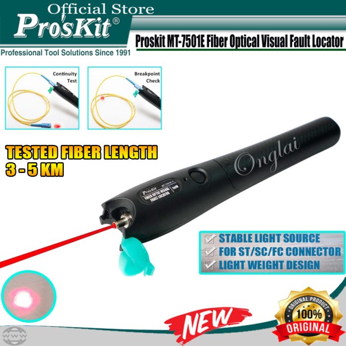 Jual Promo Senter Laser Fiber Optic Proskit Mt-7501E Visual Fault Locator 5Km Fo | Shopee Indonesia